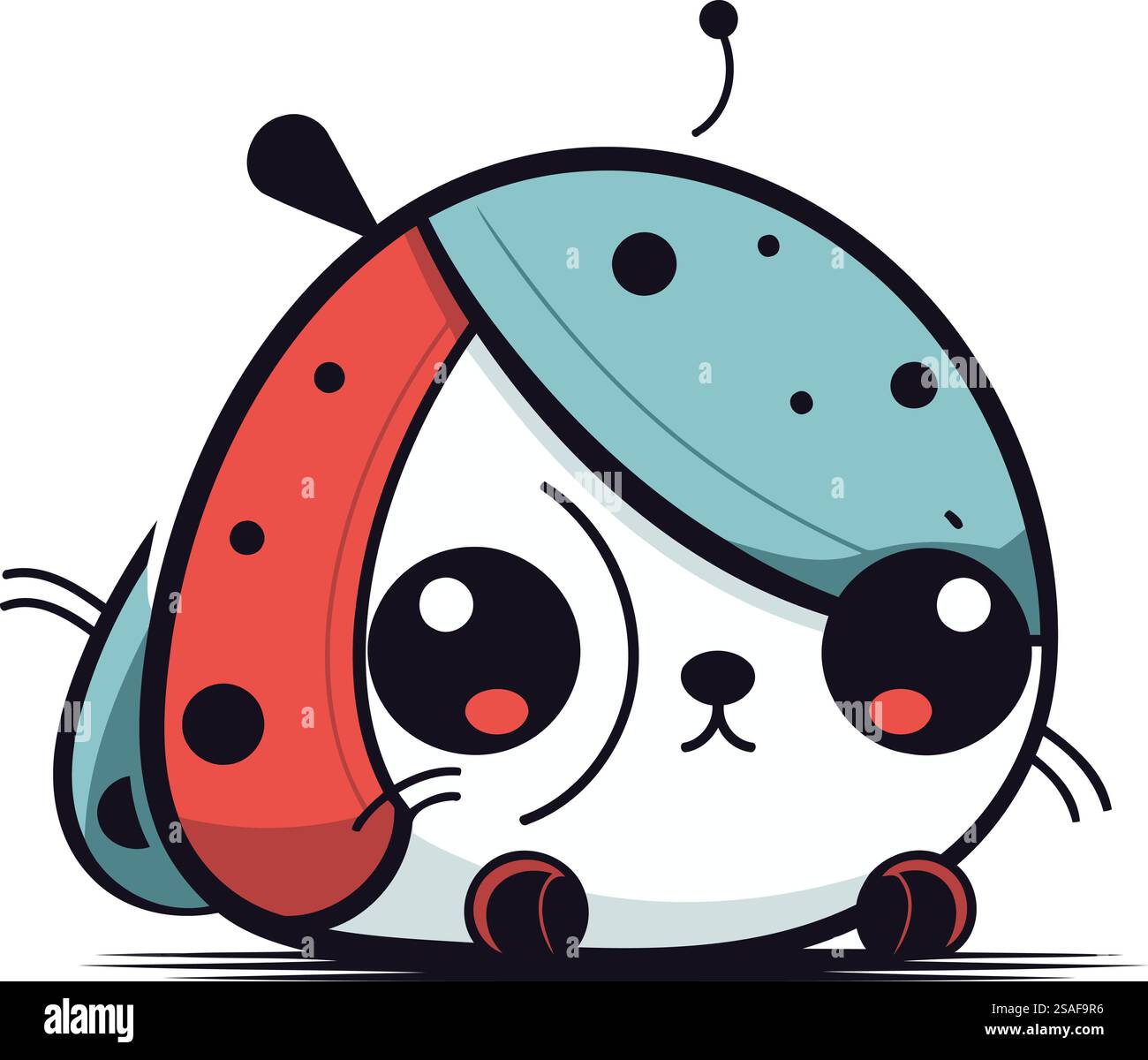 Cute ladybug cartoon character. Vector illustration isolated on white ...