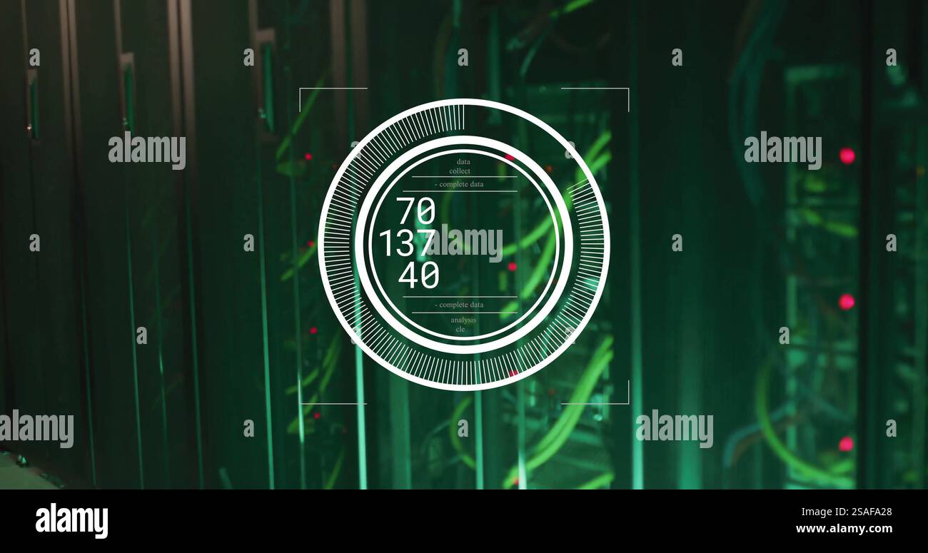 Image of data processing over server room Stock Photo - Alamy