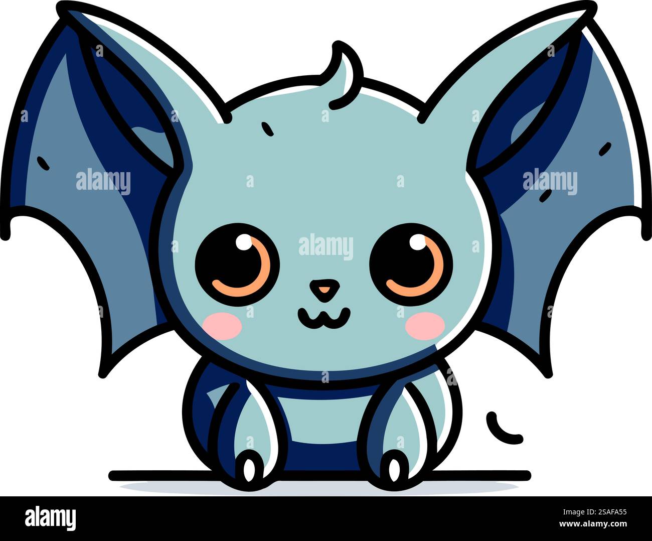 Cute cartoon bat. Vector illustration. Isolated on white background ...