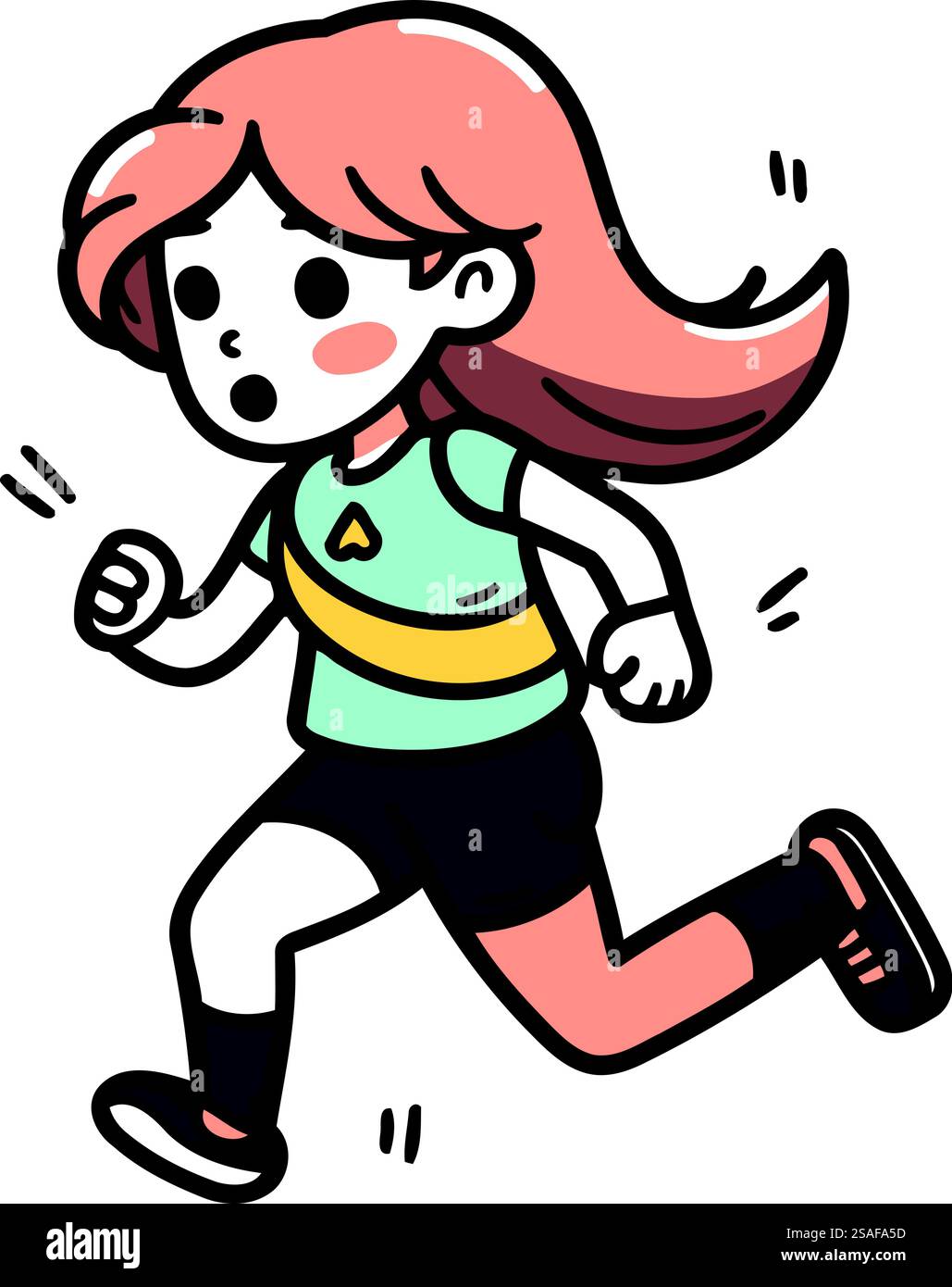 Running woman. Cartoon illustration of running woman vector icon for ...