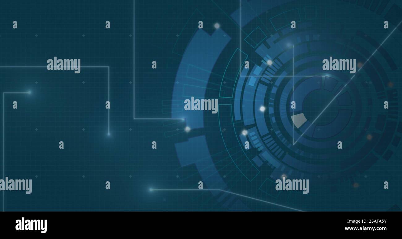 Image of scope scanning over light spots with connections. Technology ...