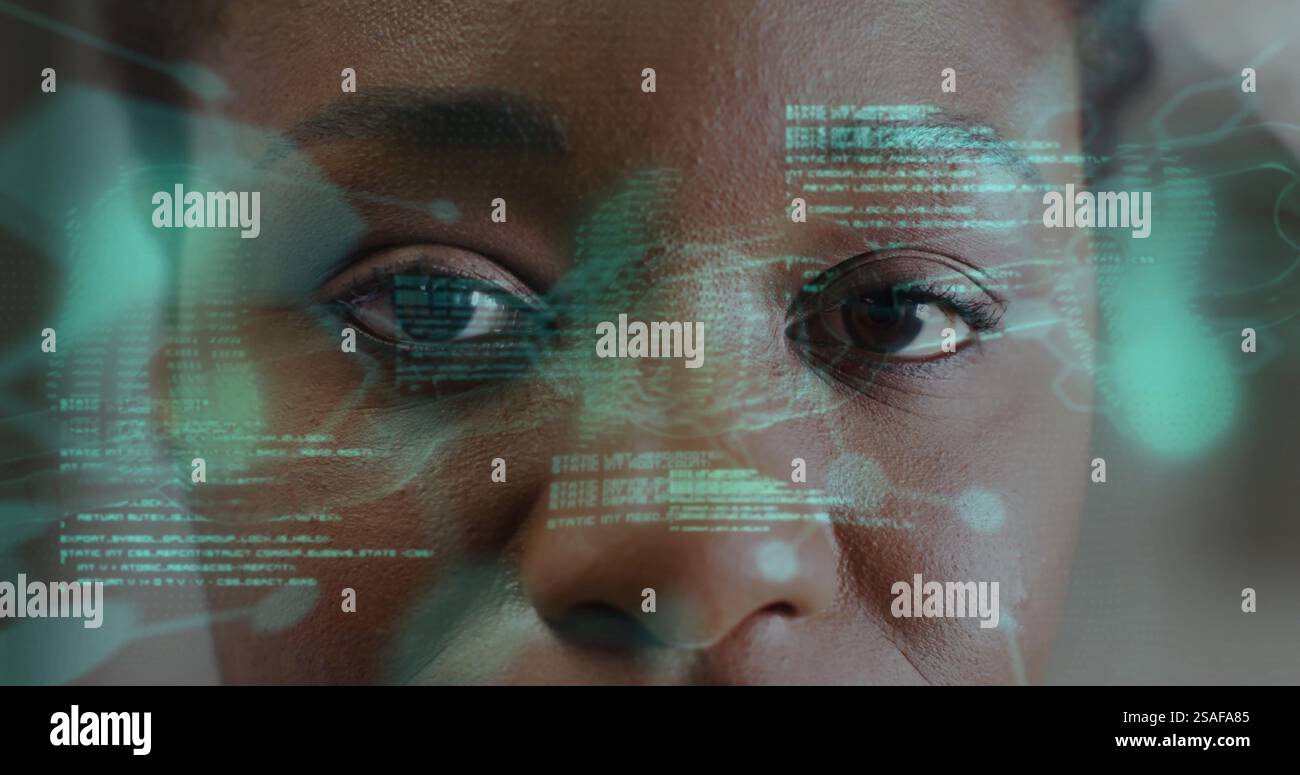Image Of Molecules With Brain And Data Processing Over African American