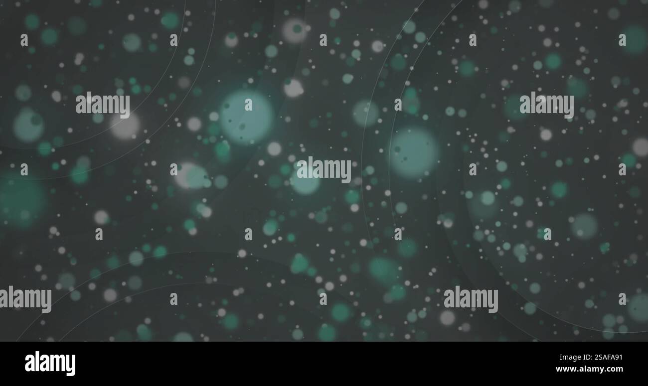 Image of glowing light spots moving on seamless loop on dark background ...