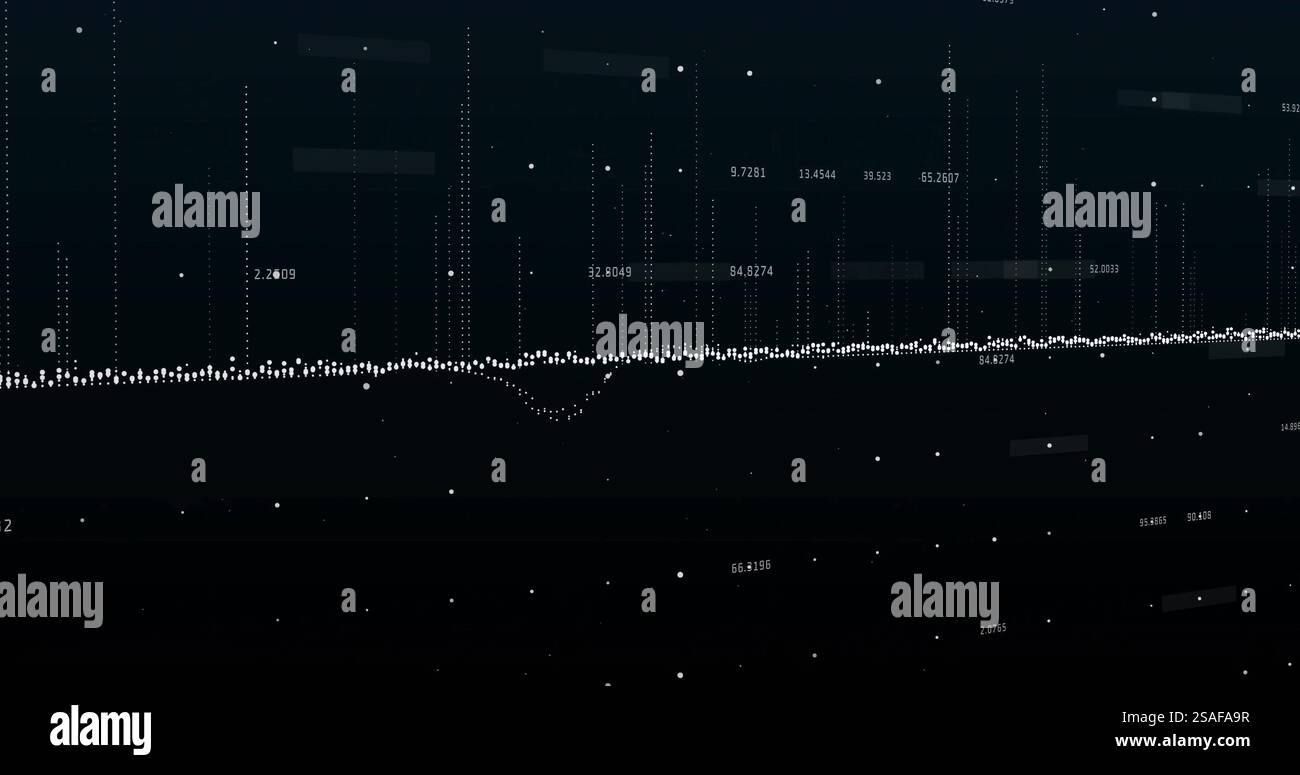 Image of diagram over data processing on black background Stock Photo ...