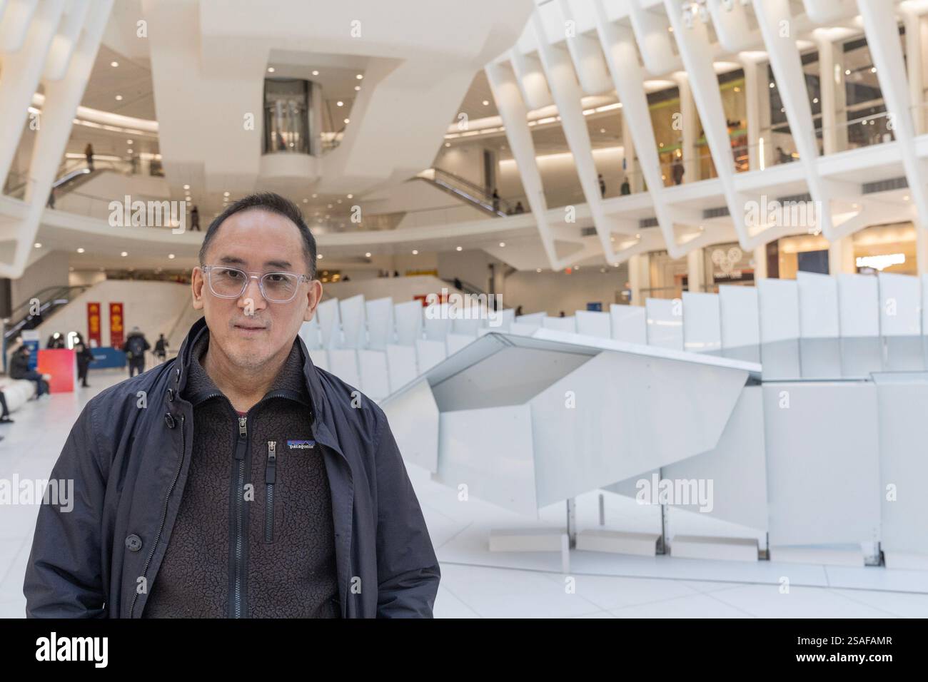 Artist Warren King poses in front of 'Infinite Harmony' installation ...
