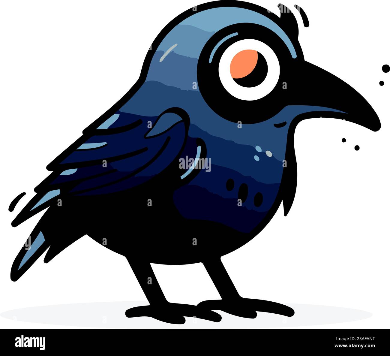 Cute cartoon crow. Vector illustration isolated on a white background ...