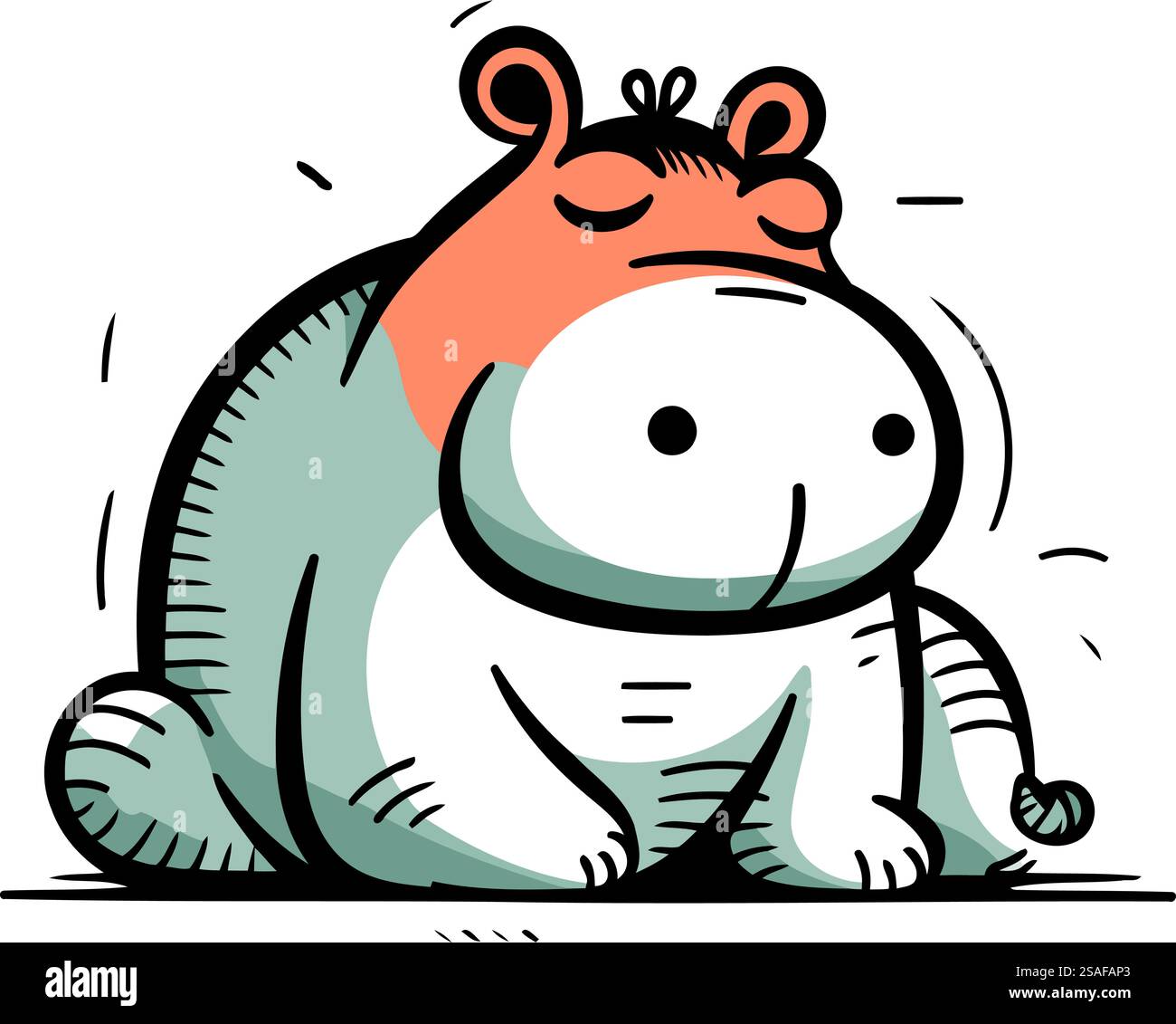 Hippopotamus. Cute cartoon animal. Vector illustration Stock Vector ...
