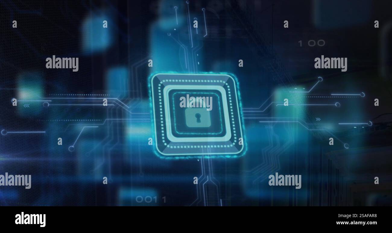 Padlock over computer circuit board hi-res stock photography and images ...