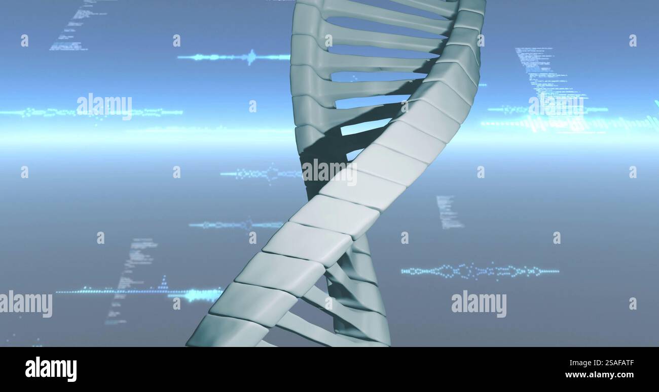 Image of dna strand over diagrams and data processing Stock Photo - Alamy