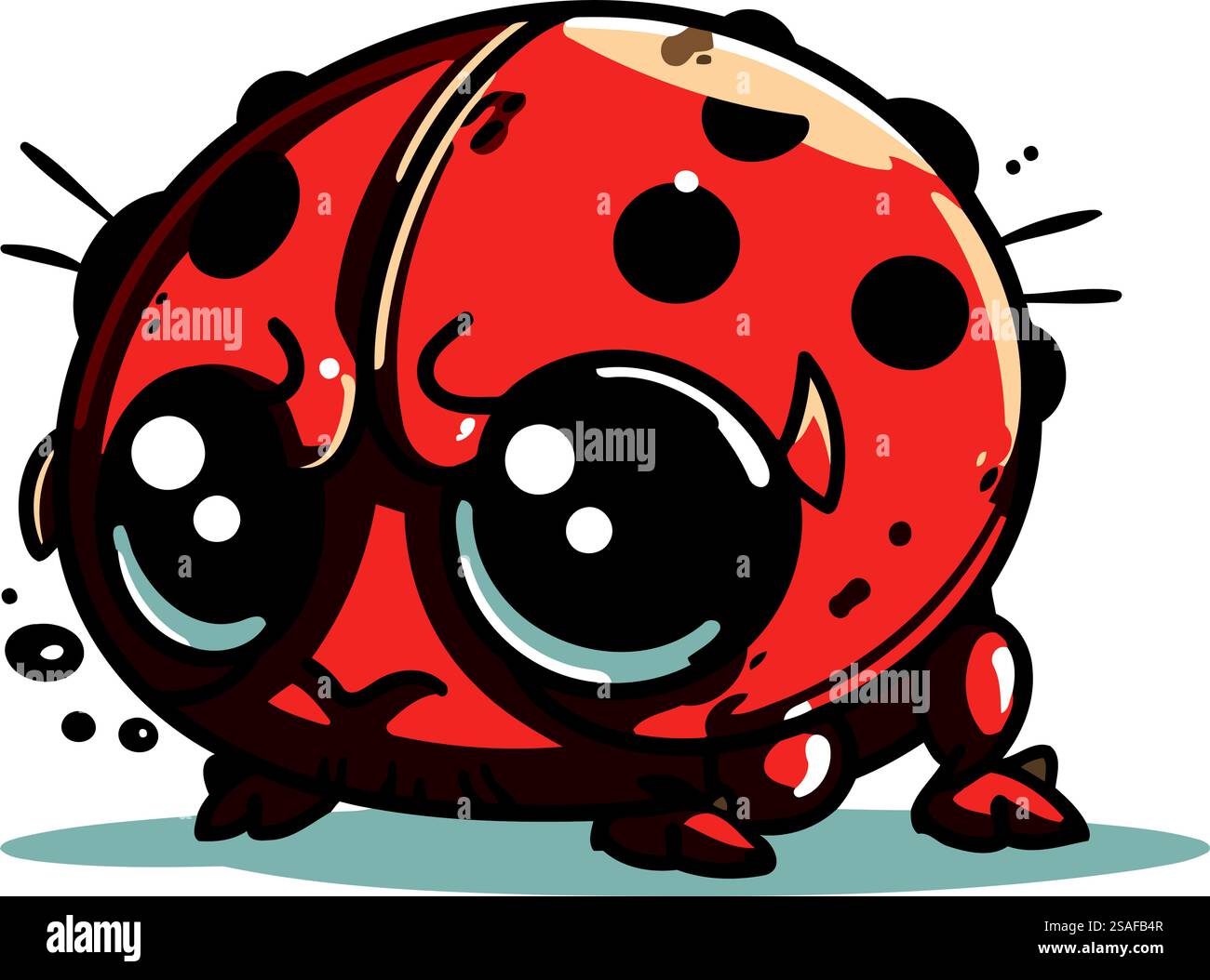 Cute cartoon ladybug isolated on white background. Vector illustration ...
