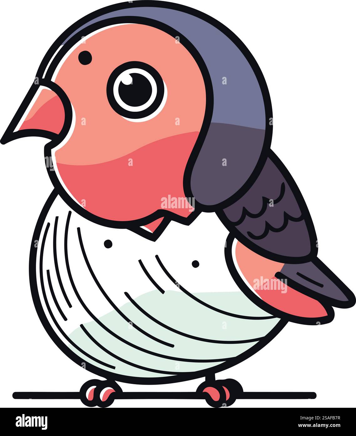 Cute cartoon bird. Vector illustration of a cute little bird Stock ...