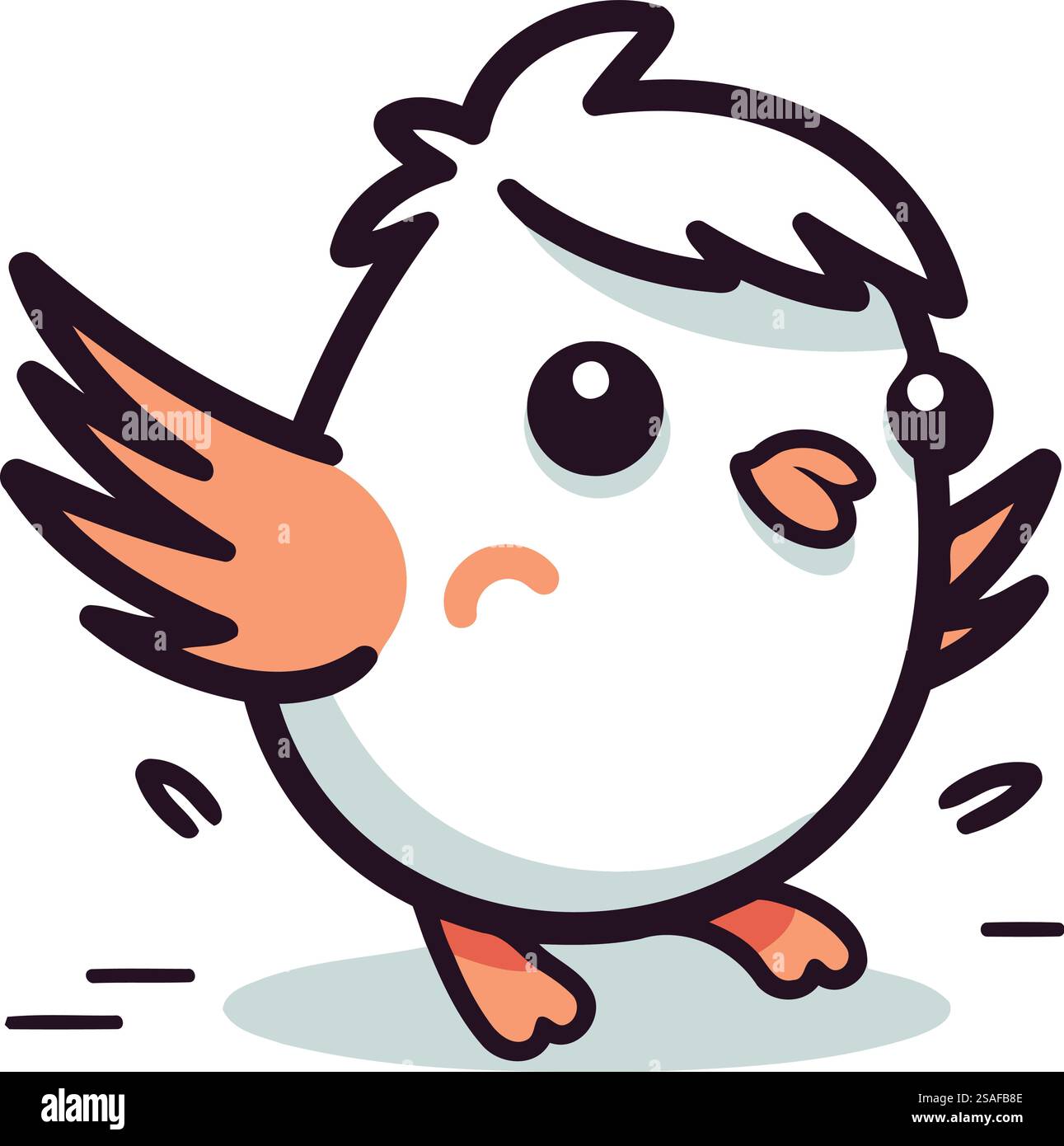 Cute bird character. Vector illustration. Isolated on white background ...