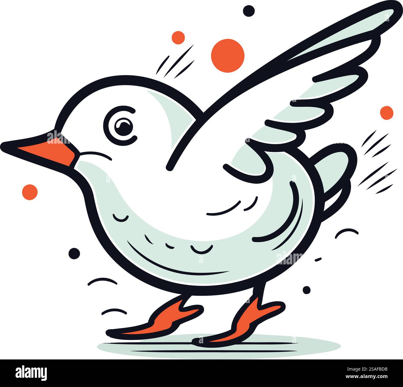 Cute hand drawn doodle bird. Vector cartoon illustration Stock Vector ...