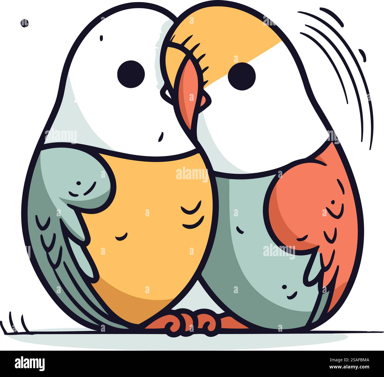 Cute parrots. Vector illustration in doodle style Stock Vector Image ...