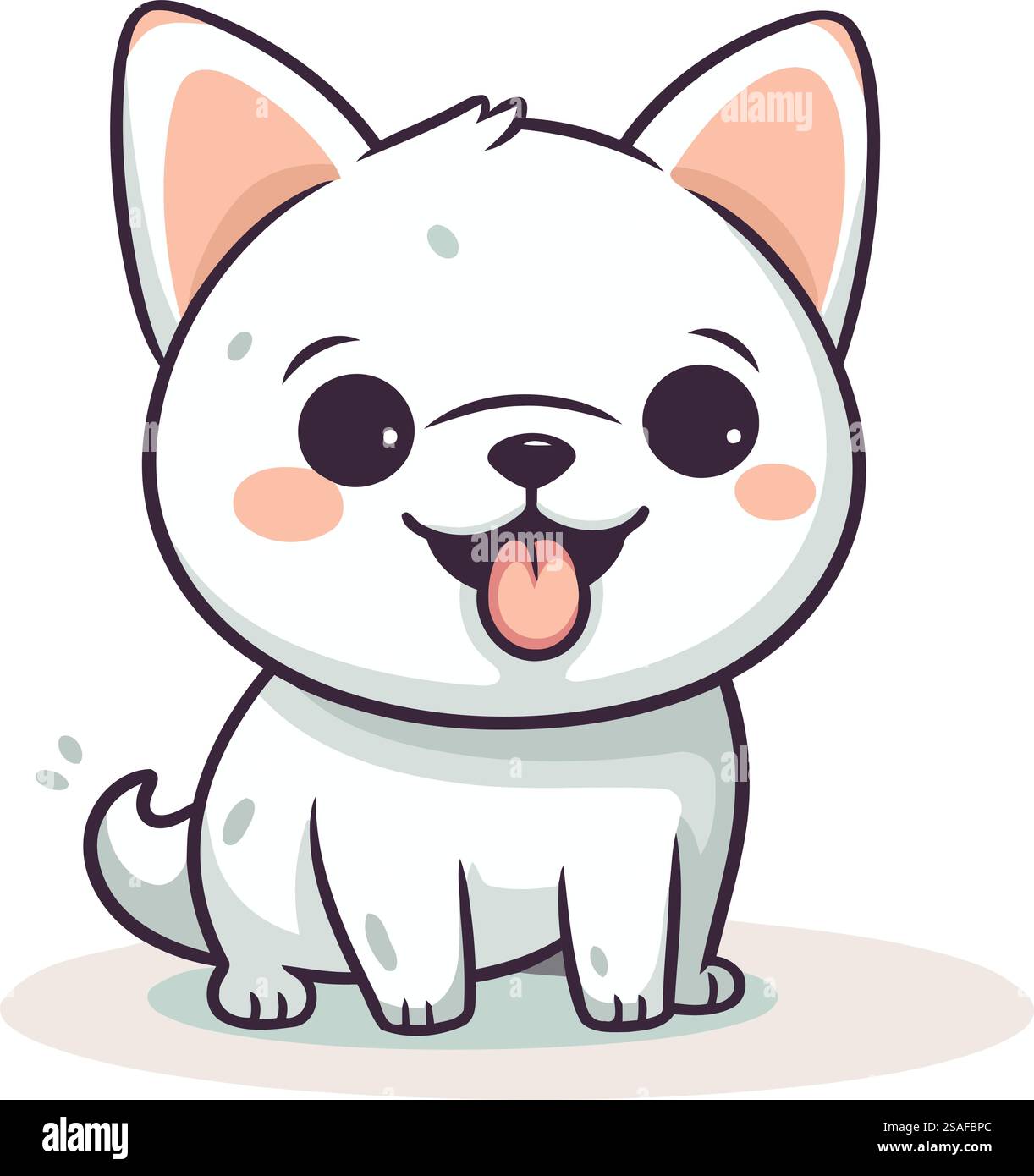 Cute cartoon dog. Vector illustration isolated on a white background ...