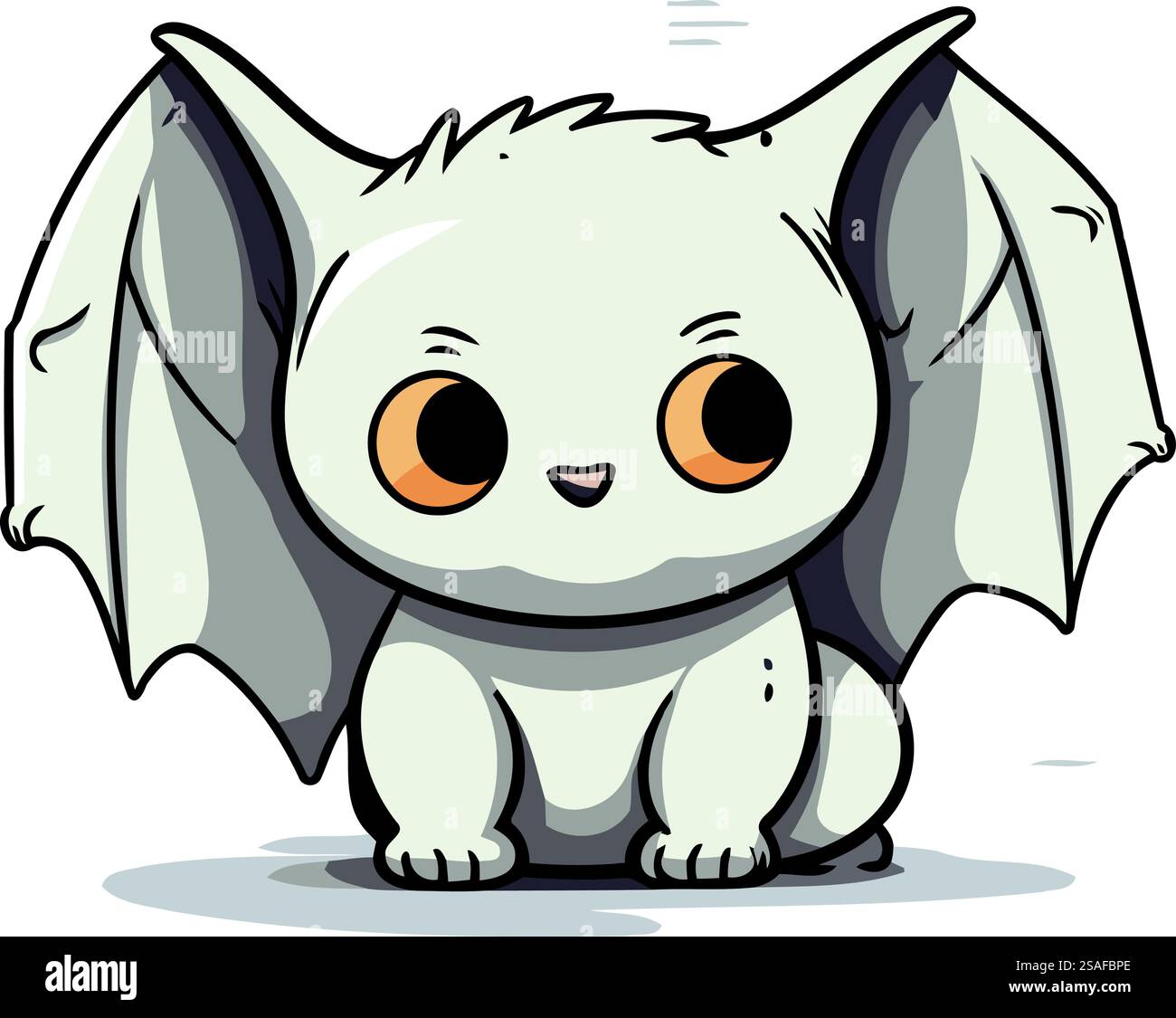 Cute cartoon bat isolated on a white background. Vector illustration ...