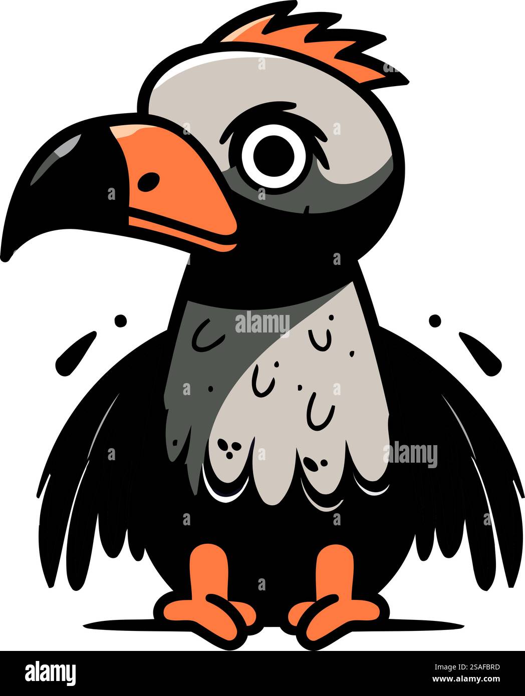 Cartoon vulture. Vector illustration isolated on a white background ...