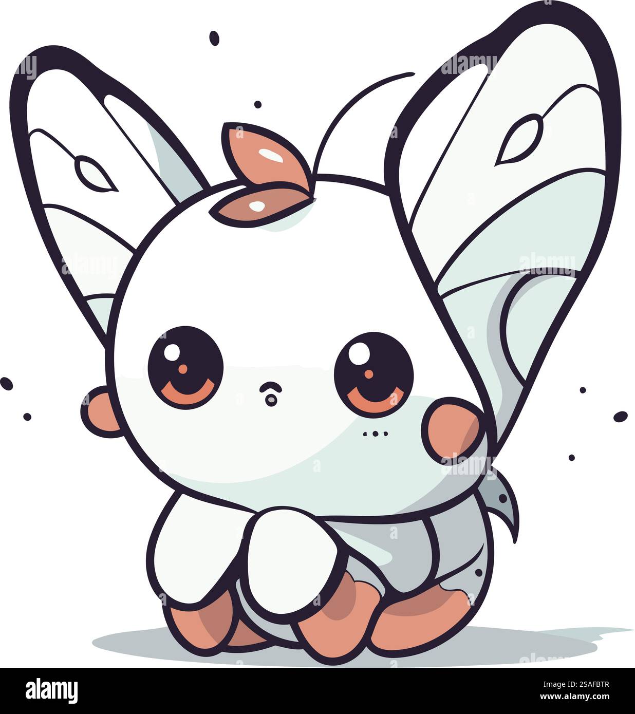Butterfly cartoon cute character. Vector illustration in a flat style ...