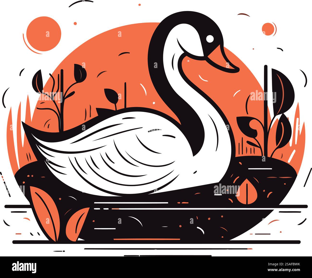 Black white linear illustration Stock Vector Images - Alamy