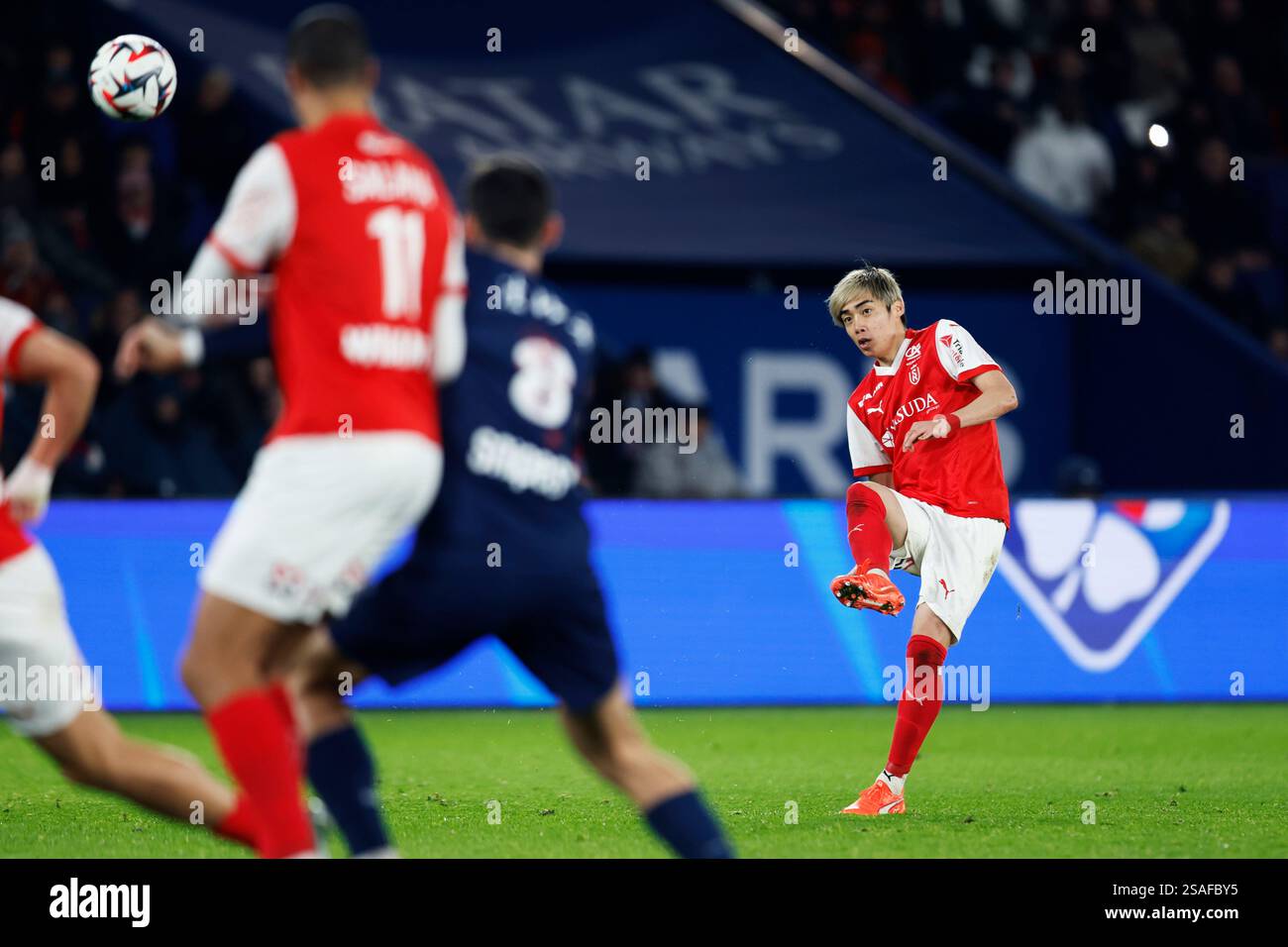 Paris, France. Credit: D. 25th Jan, 2025. Junya Ito (Reims) Football ...