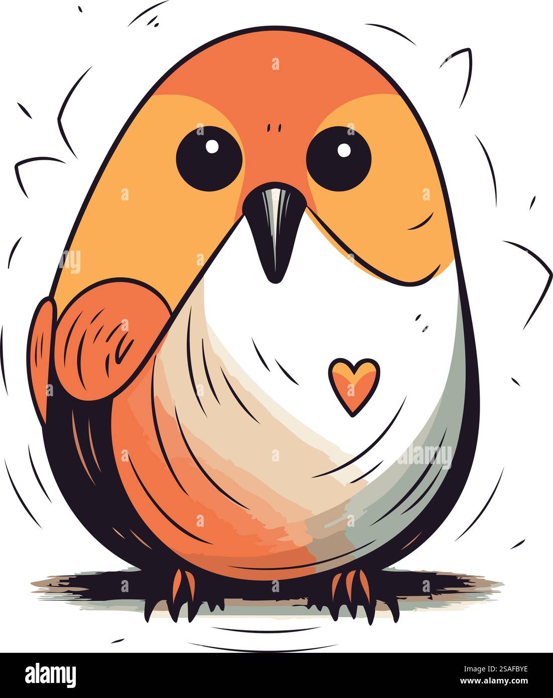 Vector illustration of cute cartoon red robin isolated on white ...
