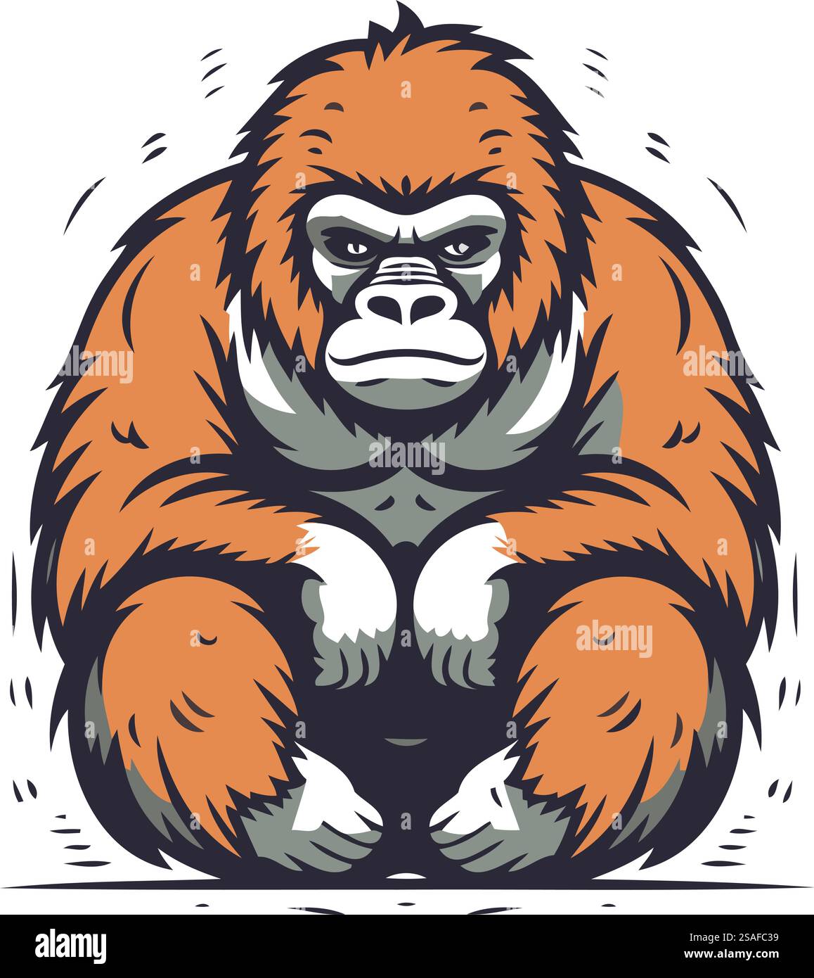 Gorilla isolated on white background. Vector illustration for your ...