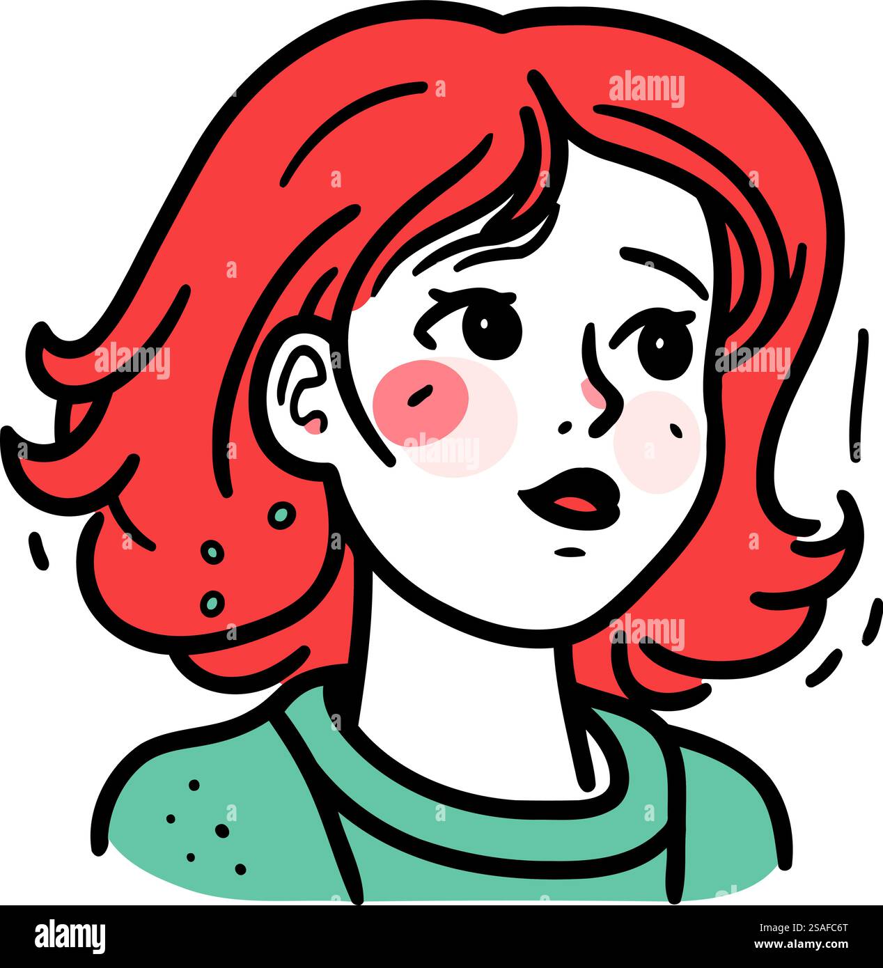 Woman character line art Cut Out Stock Images & Pictures - Alamy