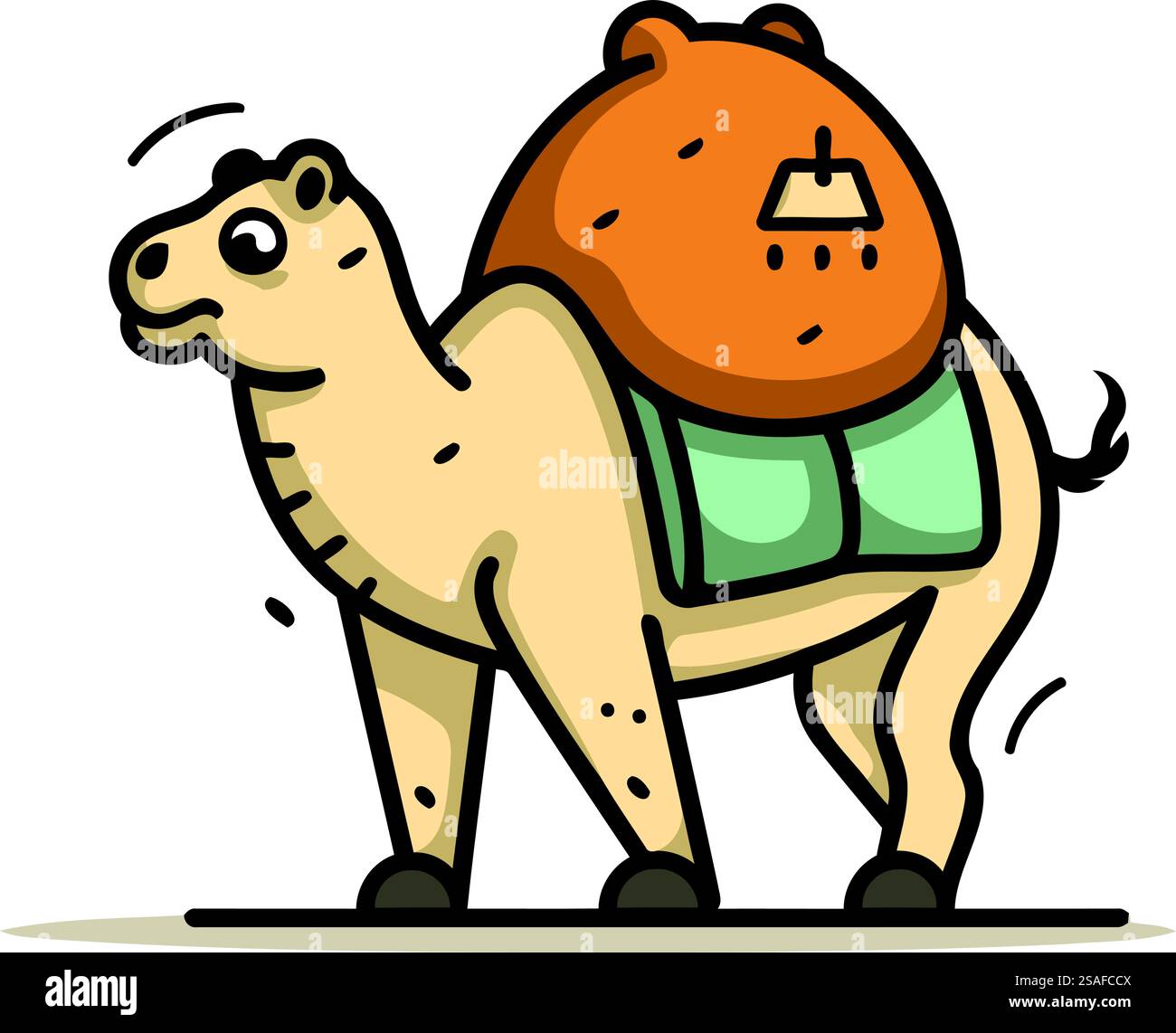 Camel character. Vector illustration in flat cartoon style. Cute camel ...