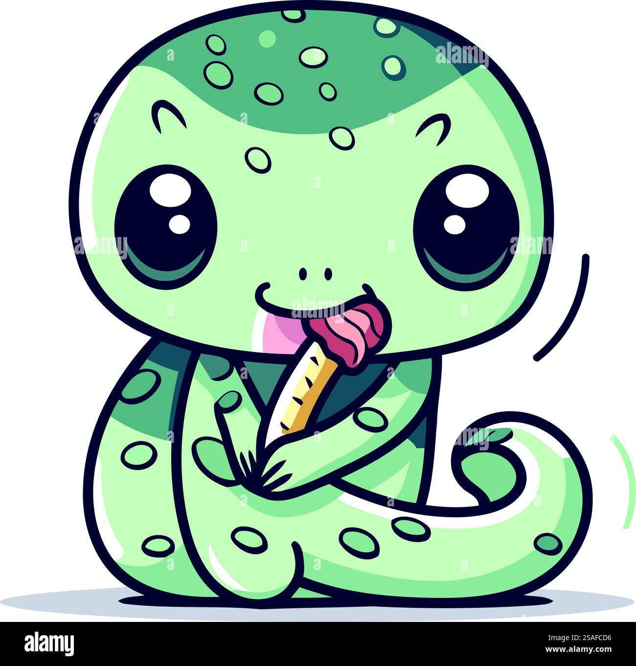 Cute cartoon green octopus. Vector illustration isolated on white ...