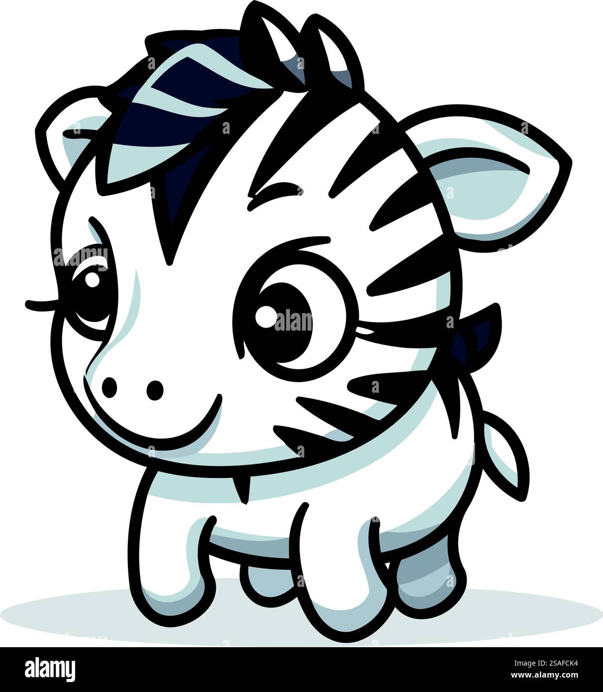 Cute Zebra Cartoon Mascot Character Vector Illustration Stock Vector ...