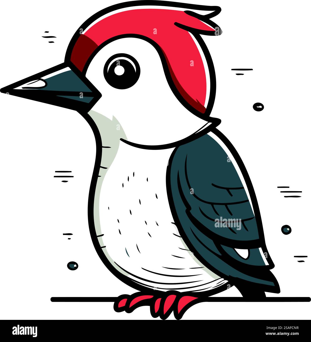 Cute Woodpecker Cartoon Vector Illustration. Isolated on White ...