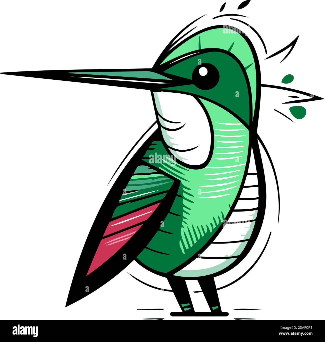 Cute Hummingbird Cartoon Mascot Character Vector Illustration Stock ...