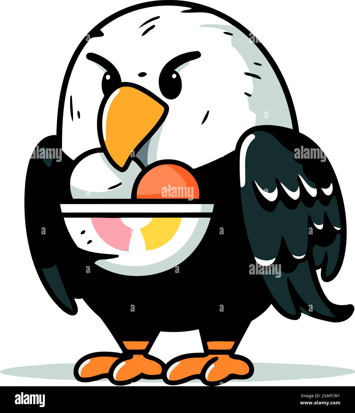 Bald Eagle Bird Cartoon Mascot Character Vector Illustration Stock ...