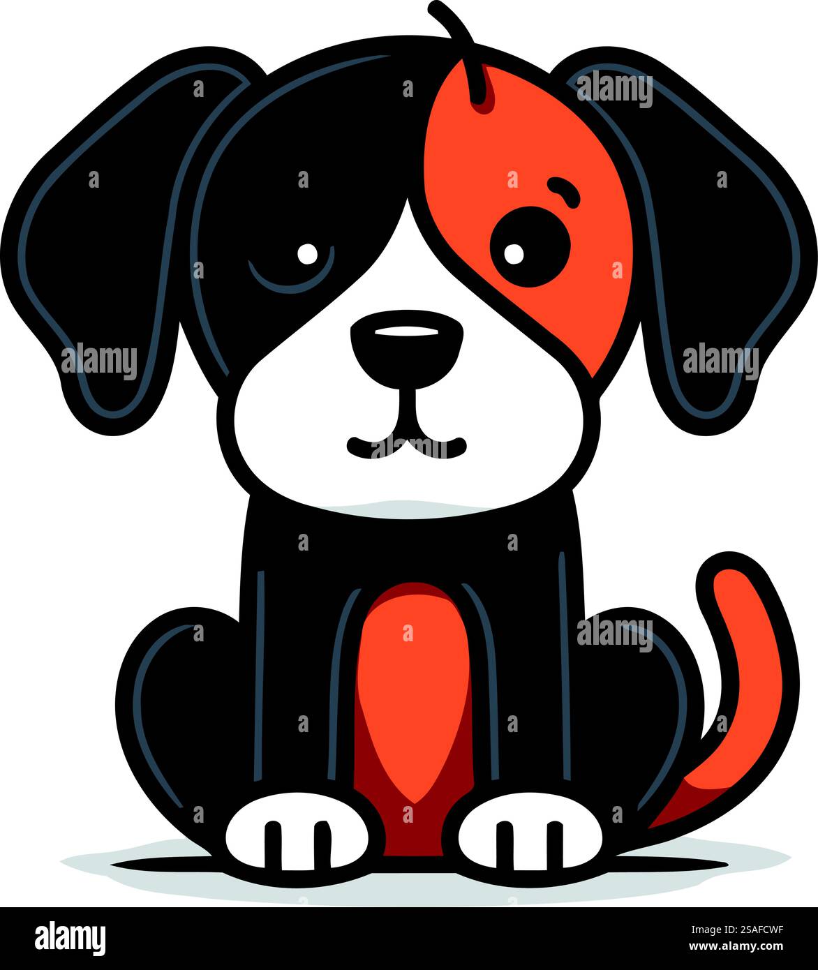 Cute cartoon dog sitting. Vector illustration isolated on white ...
