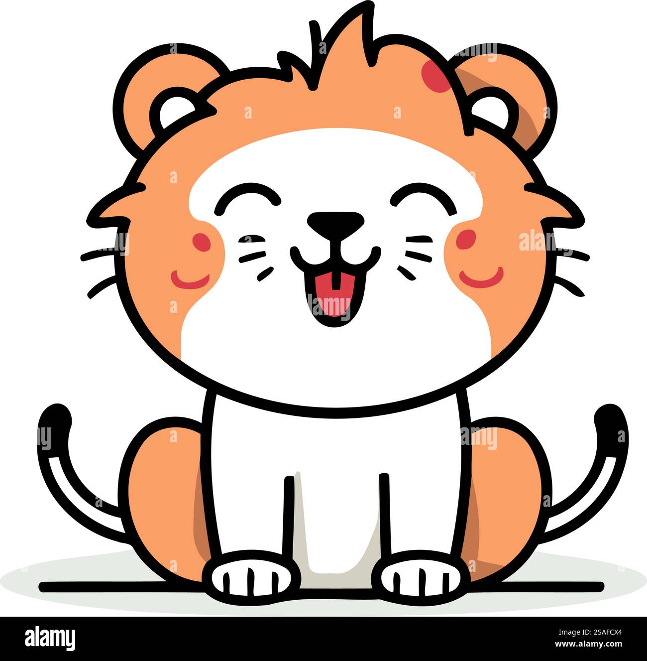 Cute lion cartoon character. Vector illustration in a flat style Stock ...