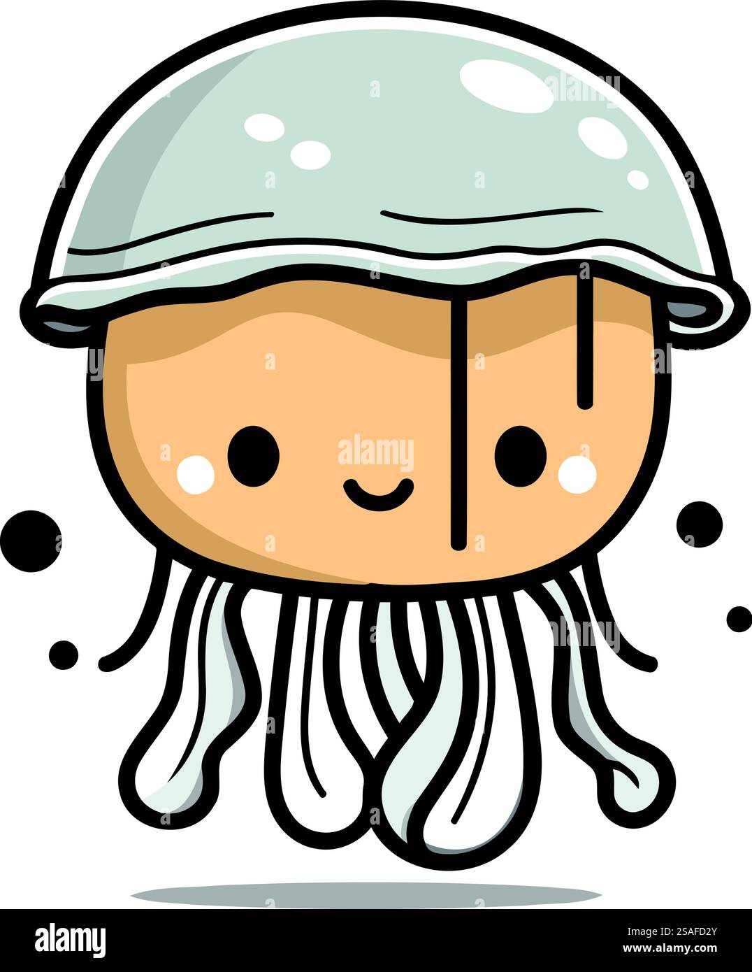 Cute Jellyfish Cartoon Mascot Character Vector Illustration Stock ...