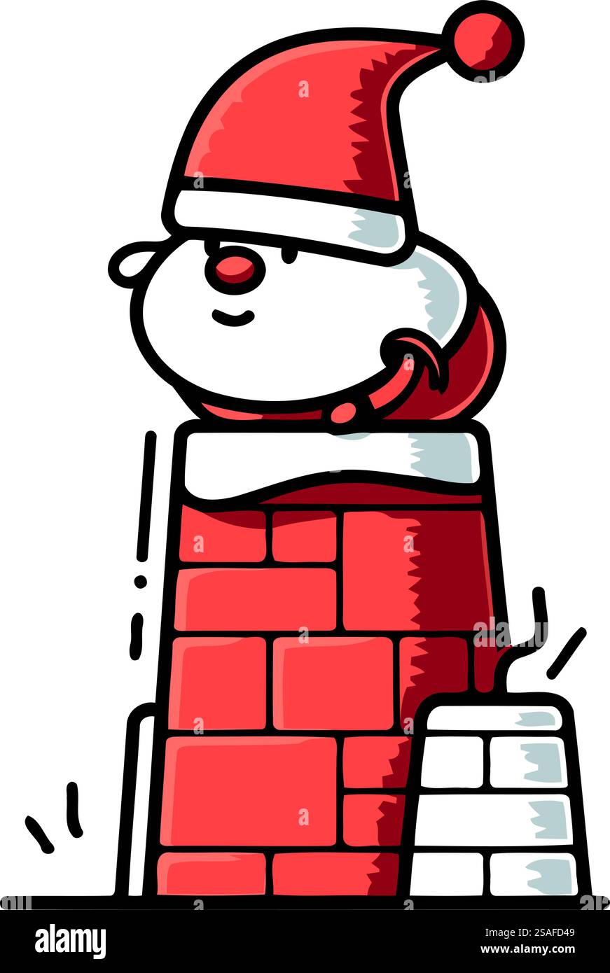 Santa claus with chimney. Vector illustration in cartoon style Stock ...