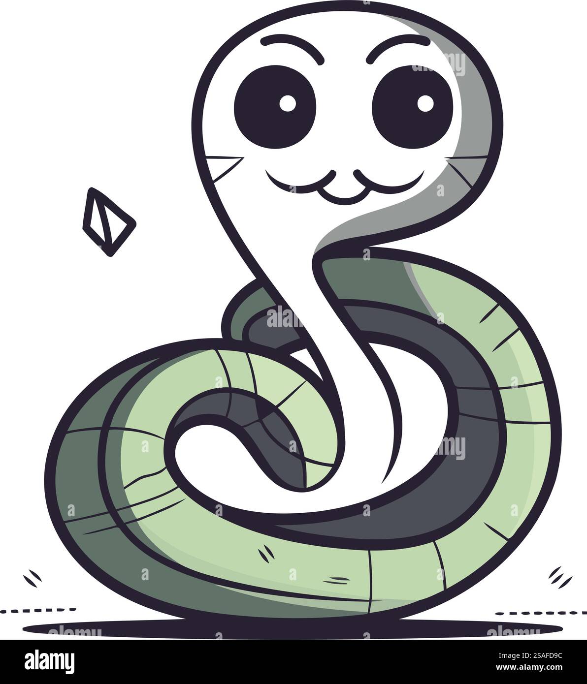 cute cartoon snake. Vector illustration isolated on a white background ...
