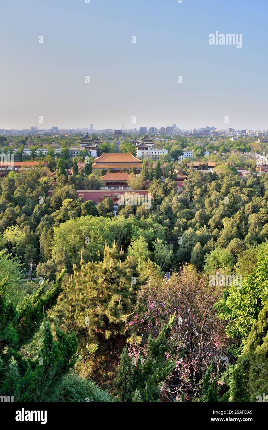Aerial view of the central Beijing from Jingshan Park (Prospect Hill ...