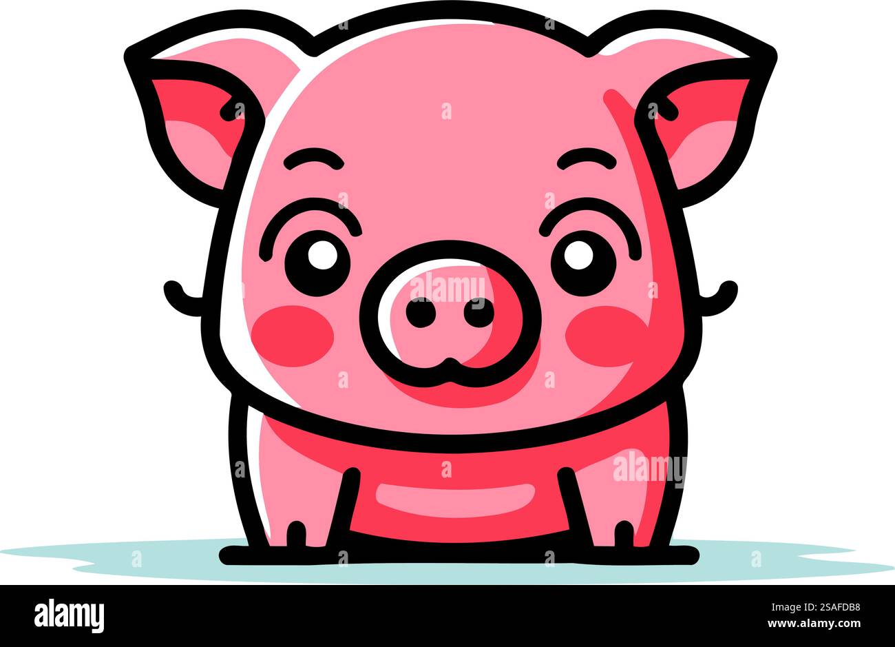 Cute piggy vector illustration. Cute pig cartoon character Stock Vector ...