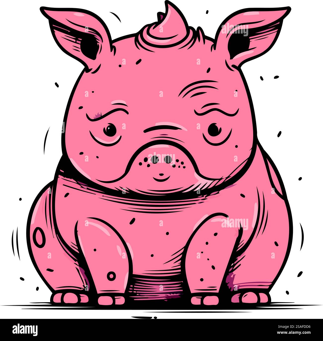Cute cartoon pig. Vector illustration isolated on a white background ...