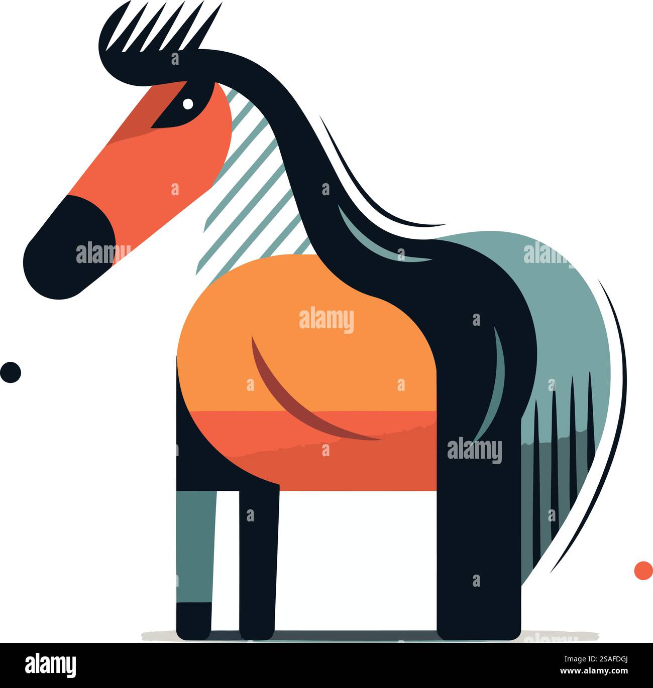 Horse vector illustration. Flat design style. modern colorful concept ...