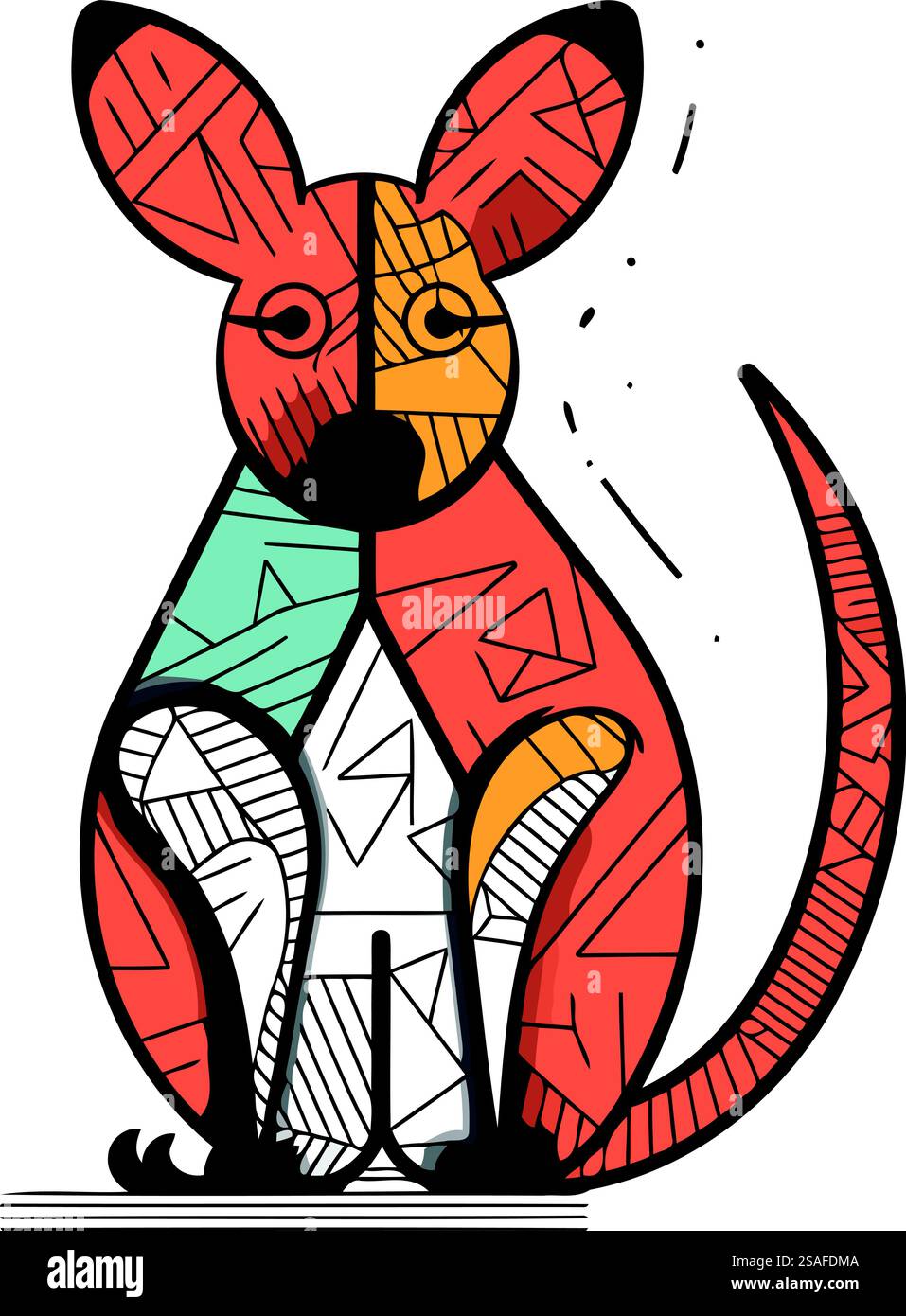 Kangaroo zodiac sign. Isolated vector illustration on white background ...