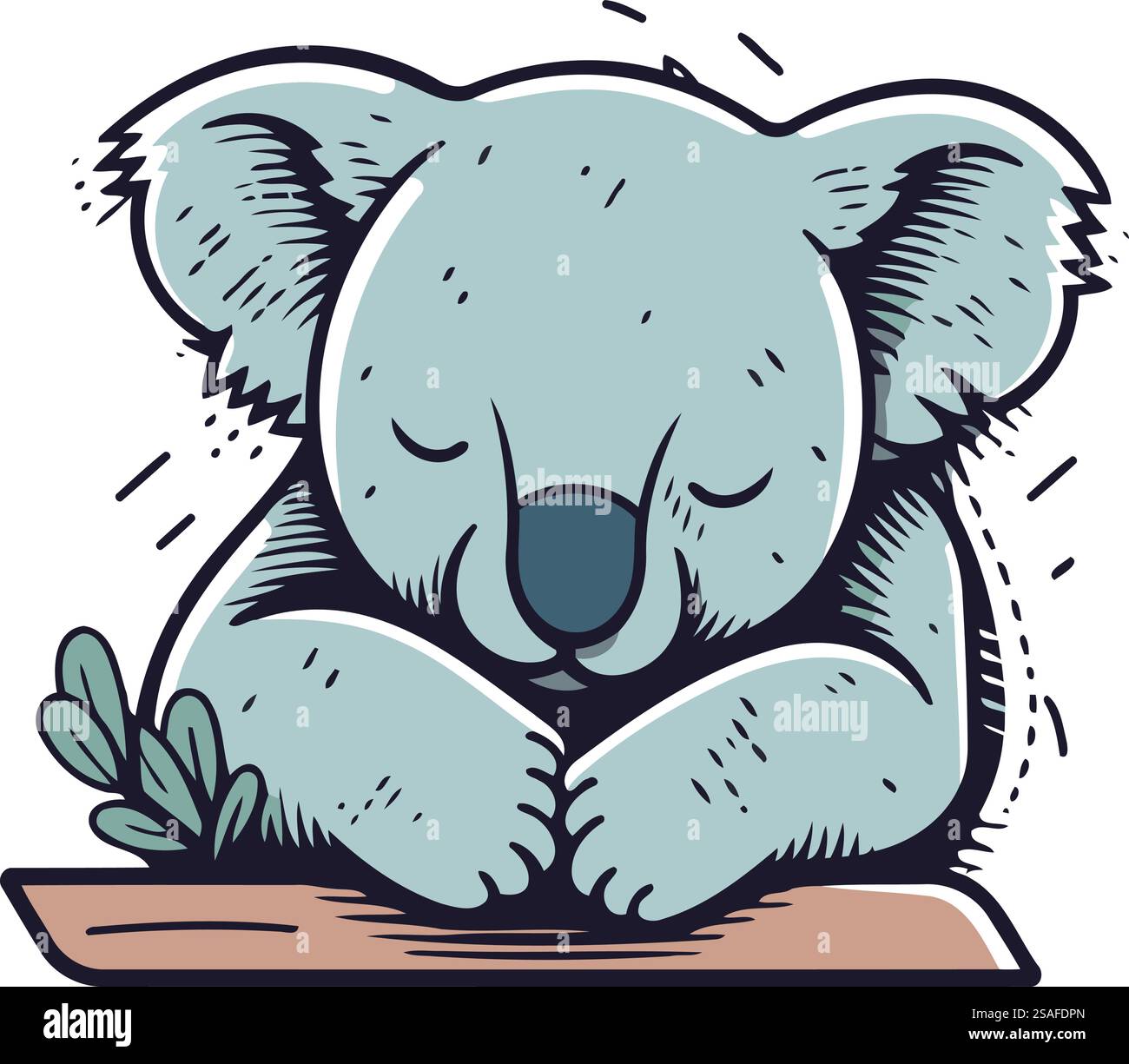 Koala sleeping on a shelf. Vector illustration in cartoon style Stock ...