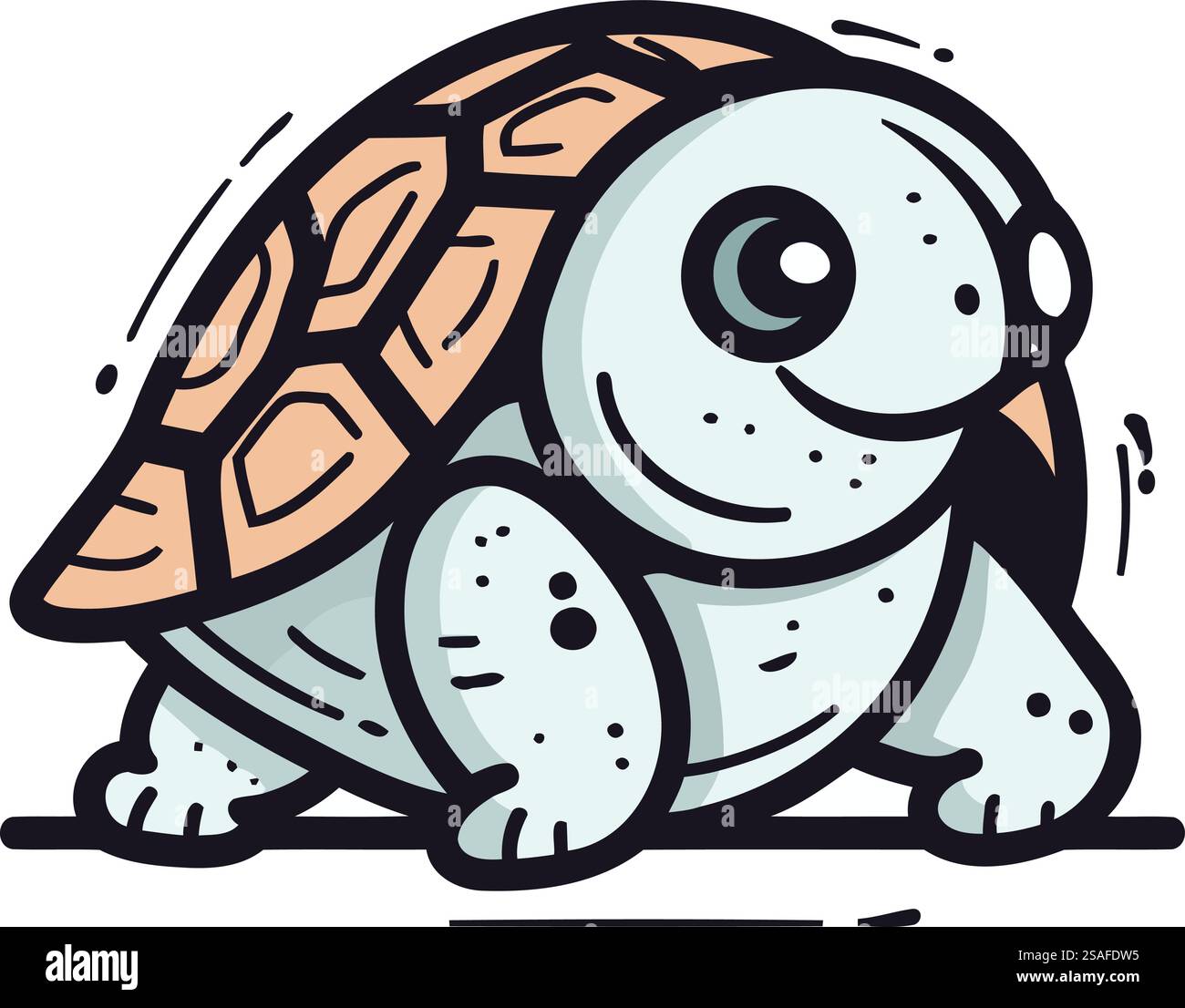 Cartoon turtle isolated on white background. Vector illustration of ...