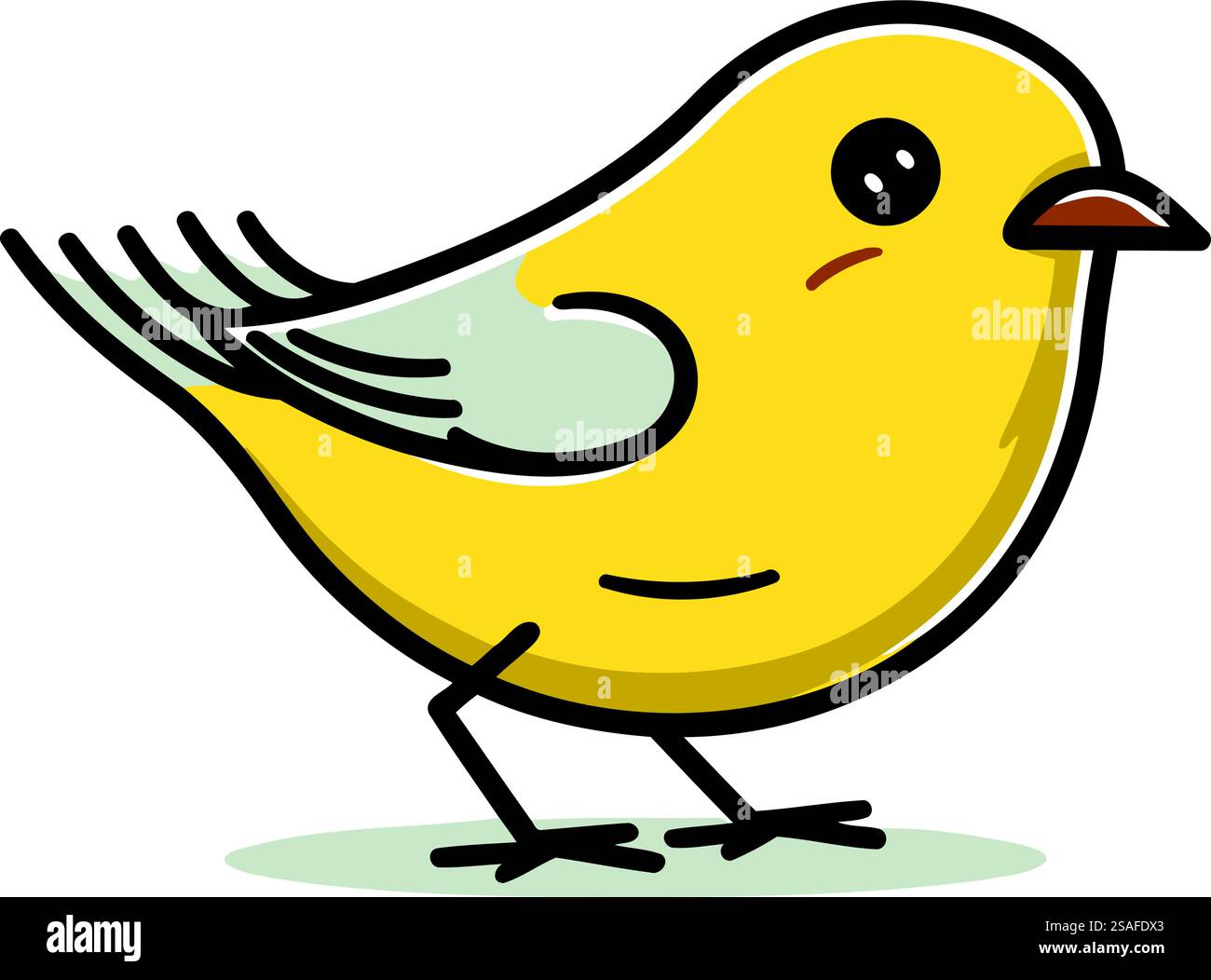Cute little bird. Cartoon vector illustration. Isolated on white ...