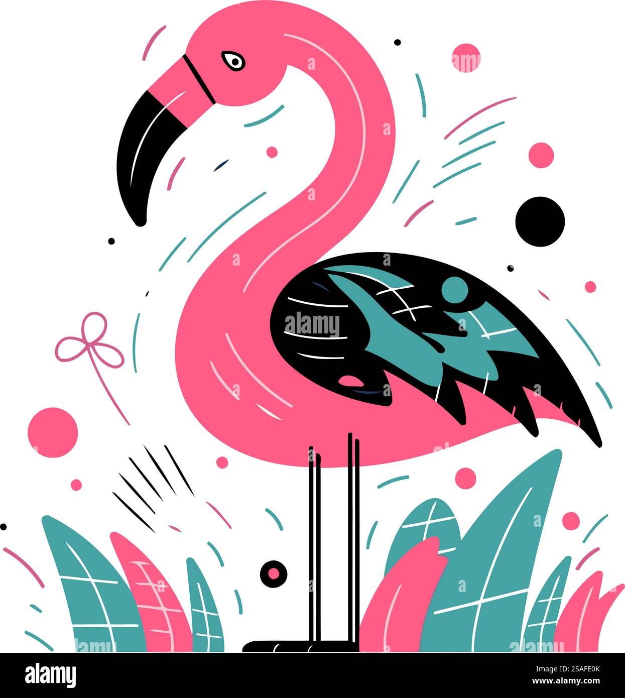 Flamingo beautiful bird Stock Vector Images - Alamy