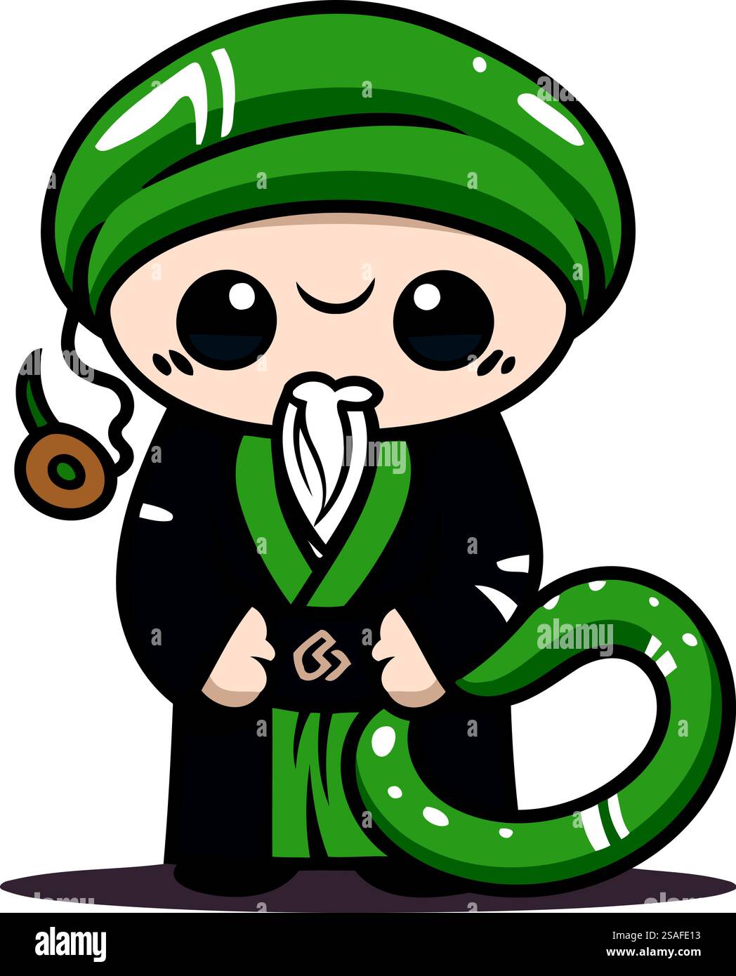 Cute boy in a pirate costume with a snake. Vector illustration Stock ...