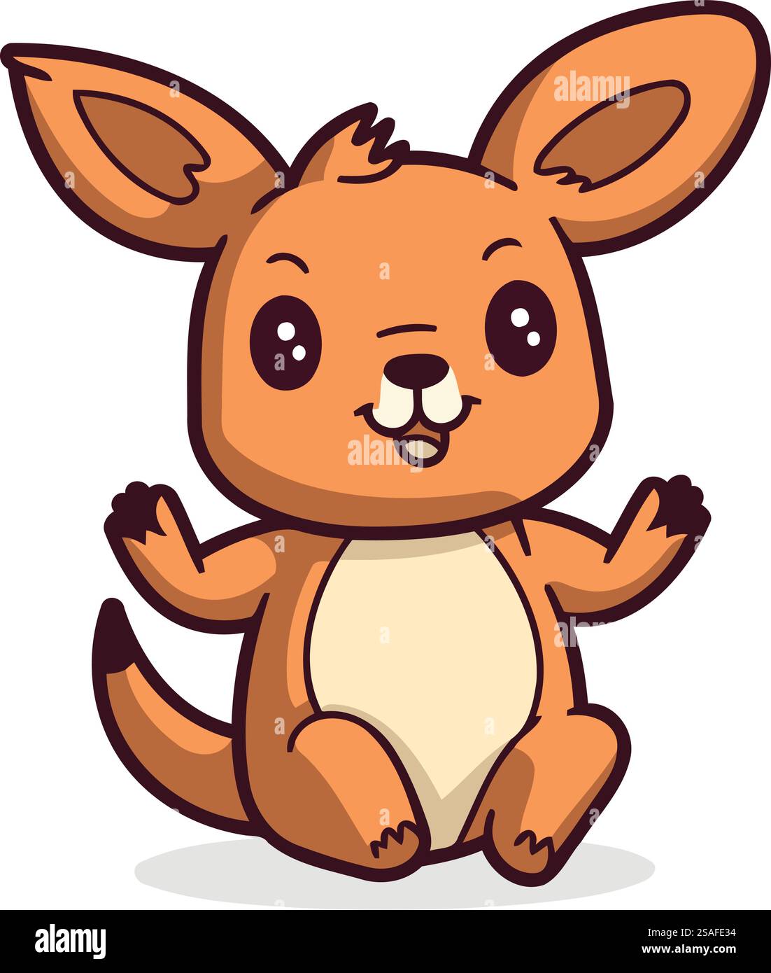 Kangaroo cartoon character. Cute kangaroo vector illustration Stock ...