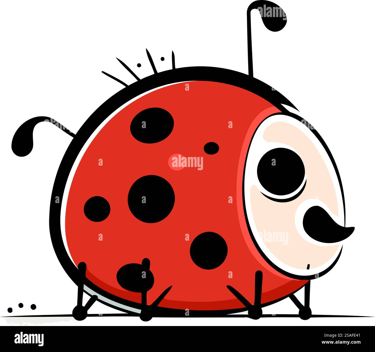 Cute little ladybug cartoon character isolated on white background ...